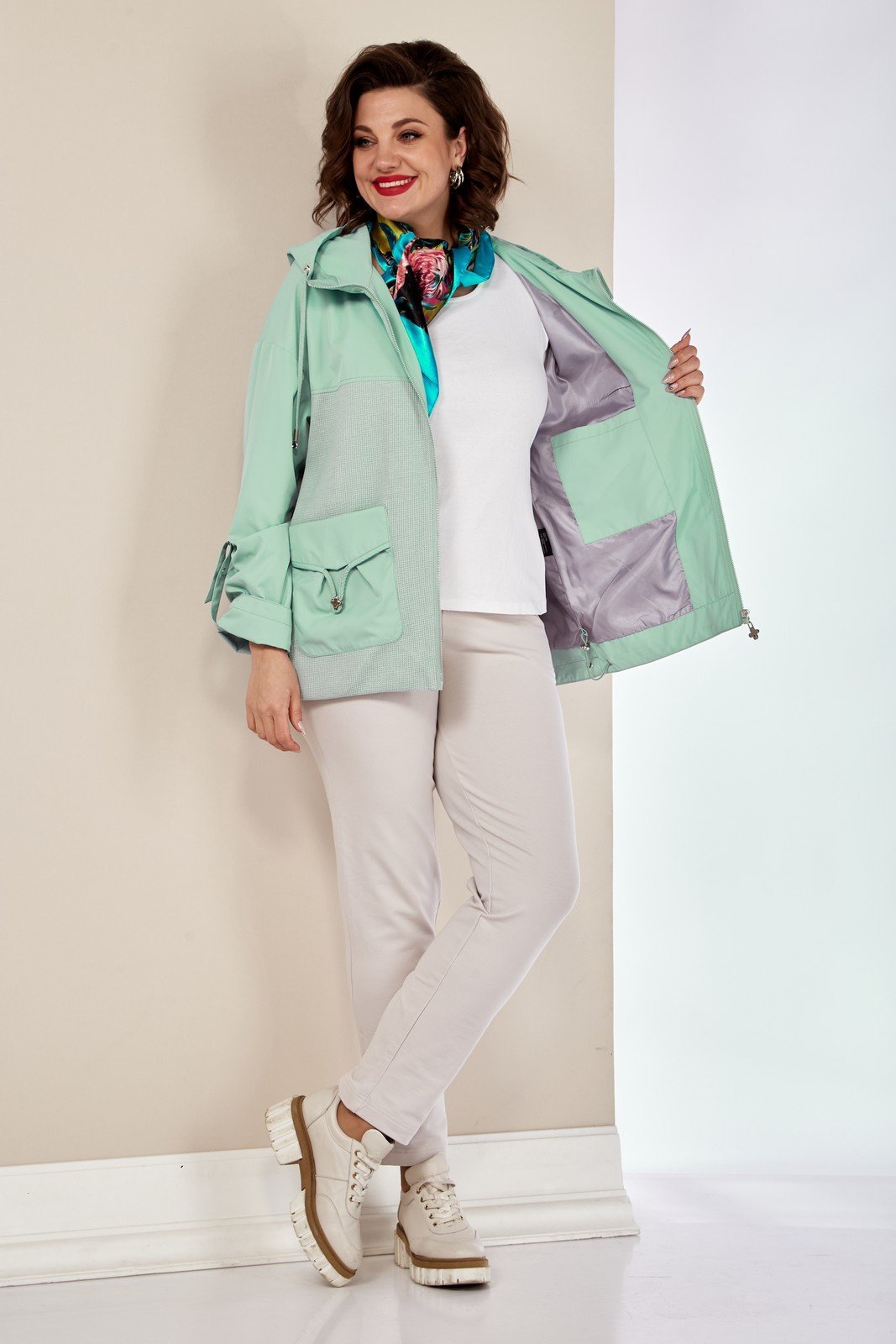 Куртка 2144 мята Shetti купить в интернет магазине Велесмода